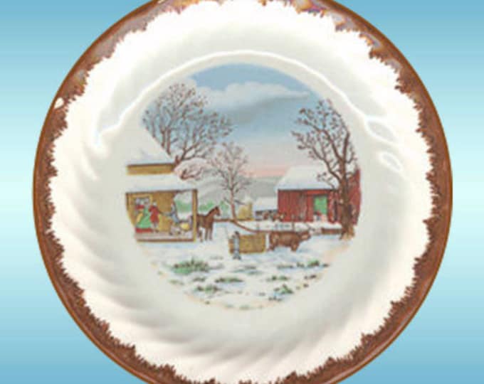 Royal China Vintage Winter Scene Plate 1953 - Etsy