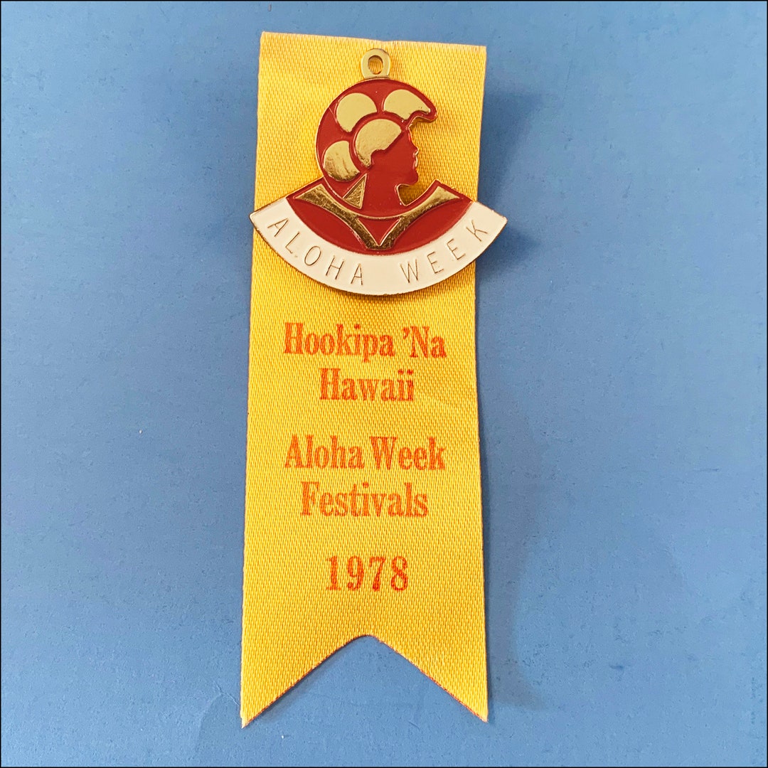 Aloha Week 1978 Pin and Ribbon Vintage Hawaiian - Etsy