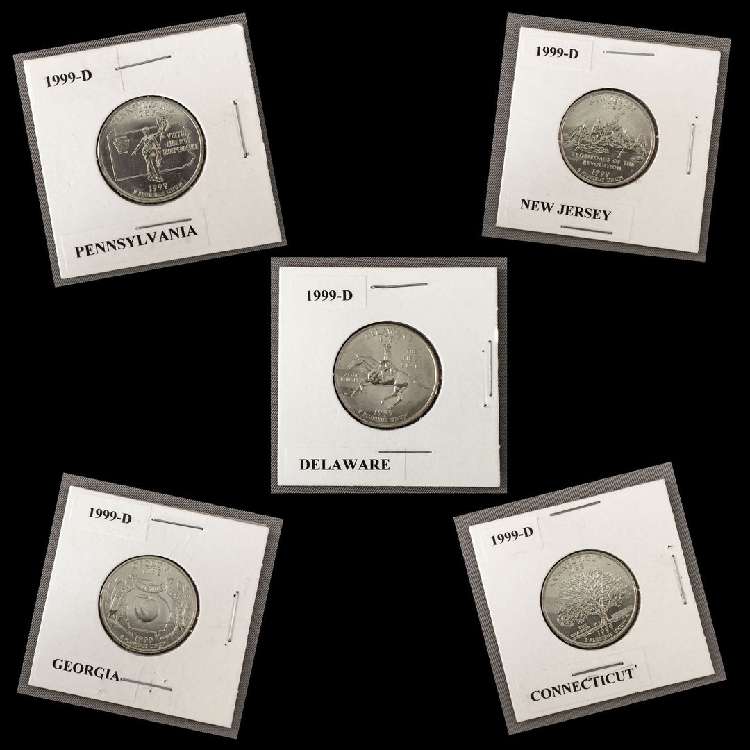 1999-D State Quarters Uncirculated 5 Pc - Etsy