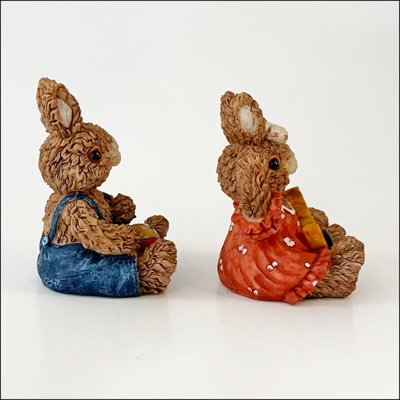 Bunny Rabbit Vintage Figurines 2 Pc - Etsy