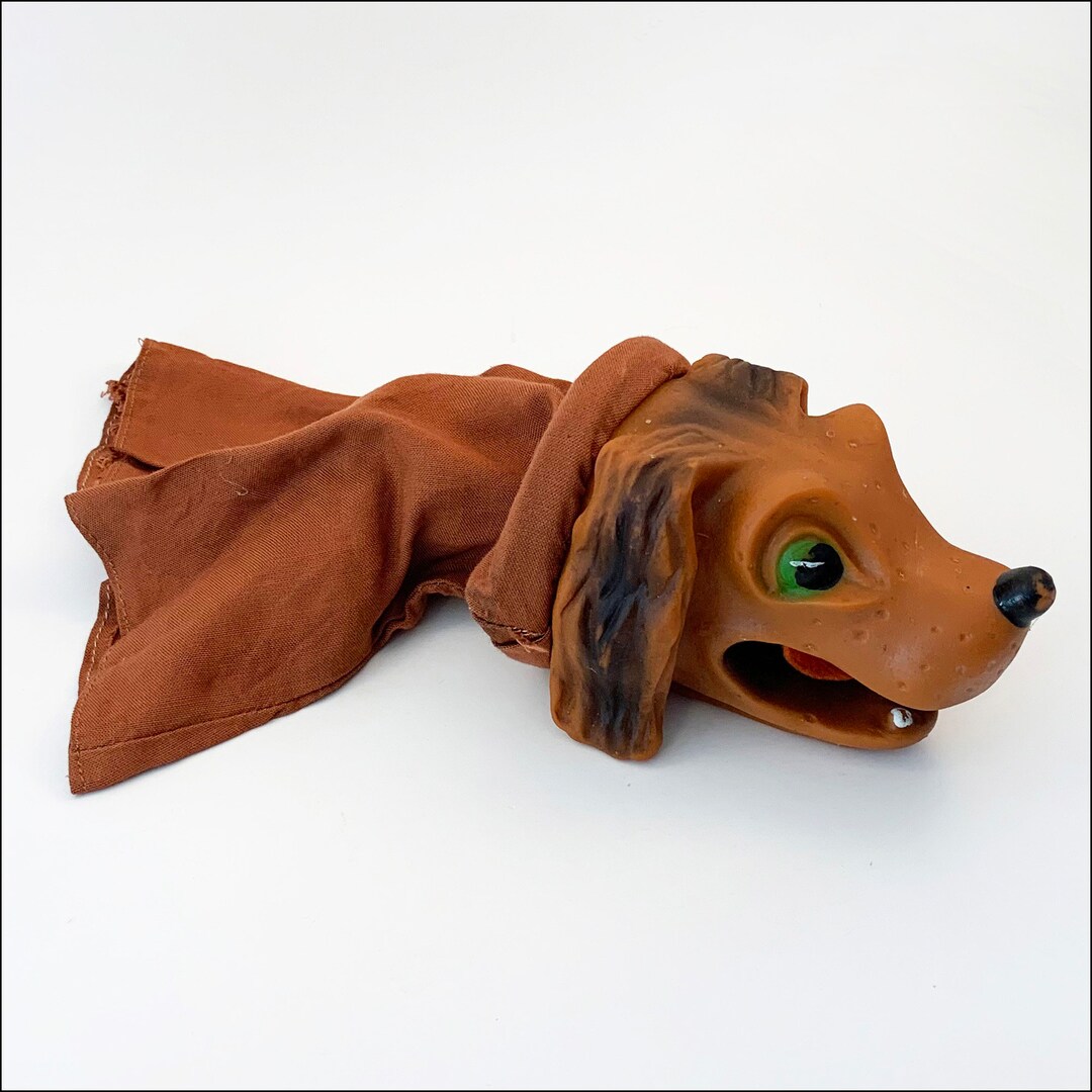 Old Hand Puppet Dog With Rubber Head - Etsy