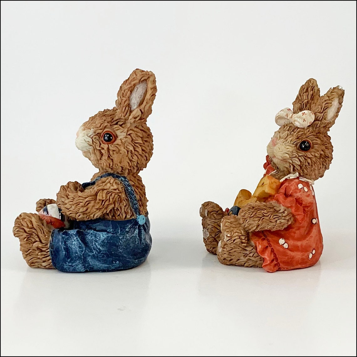 Bunny Rabbit Vintage Figurines 2 Pc - Etsy