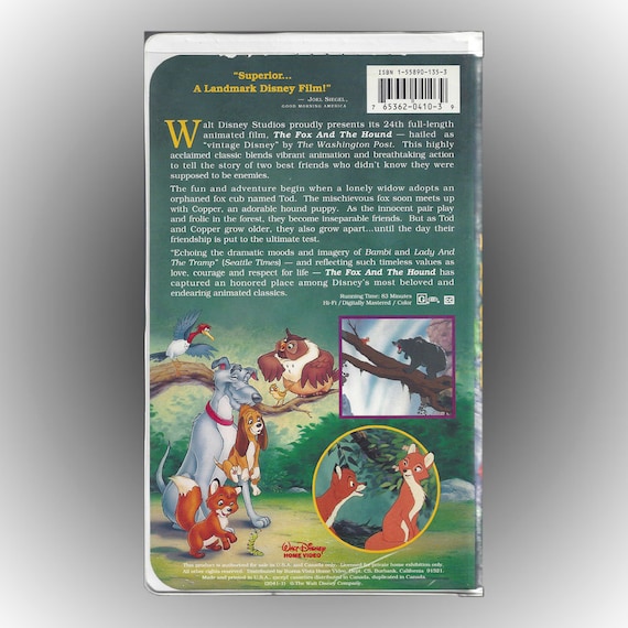 Walt Disney Classic The Fox And The Hound VHS 2041 The Fox, 45% OFF