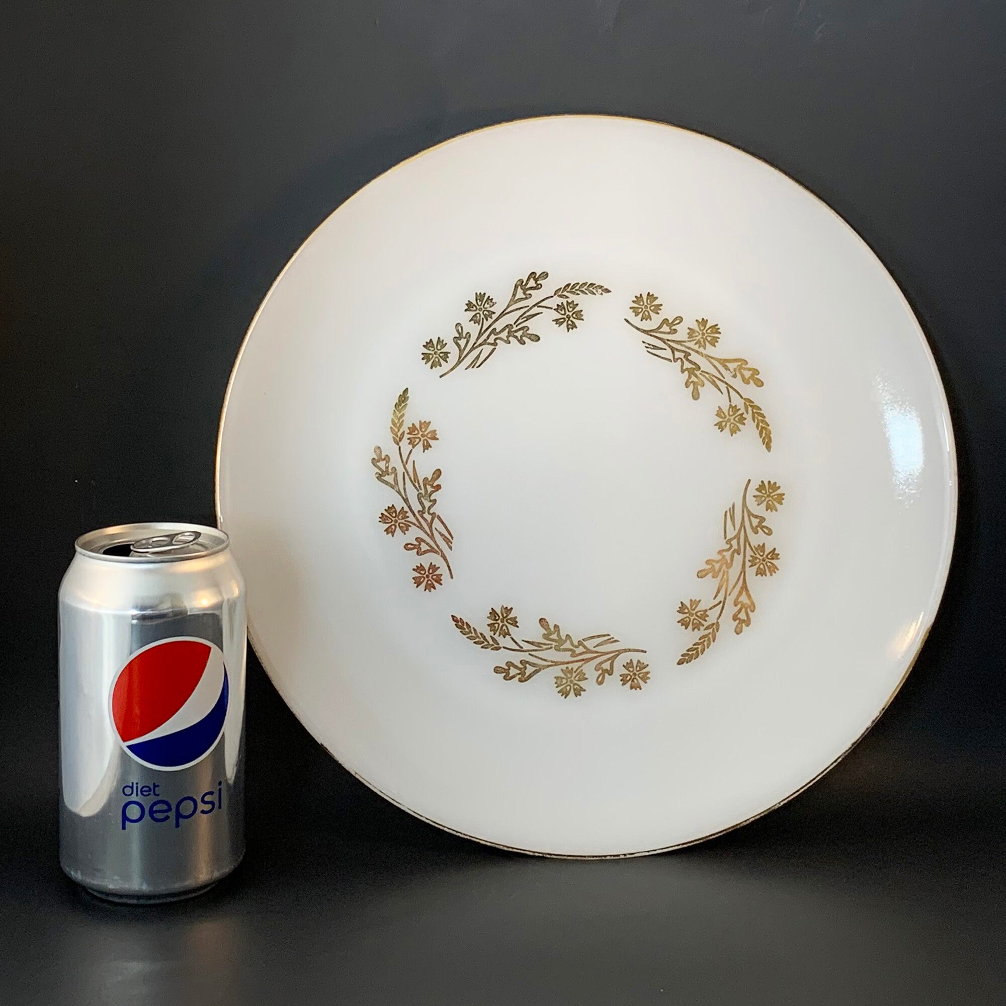 Federal Glass Vintage Meadow Gold Dinner Plate - Etsy