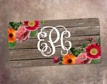 Monogrammed car tags | Etsy