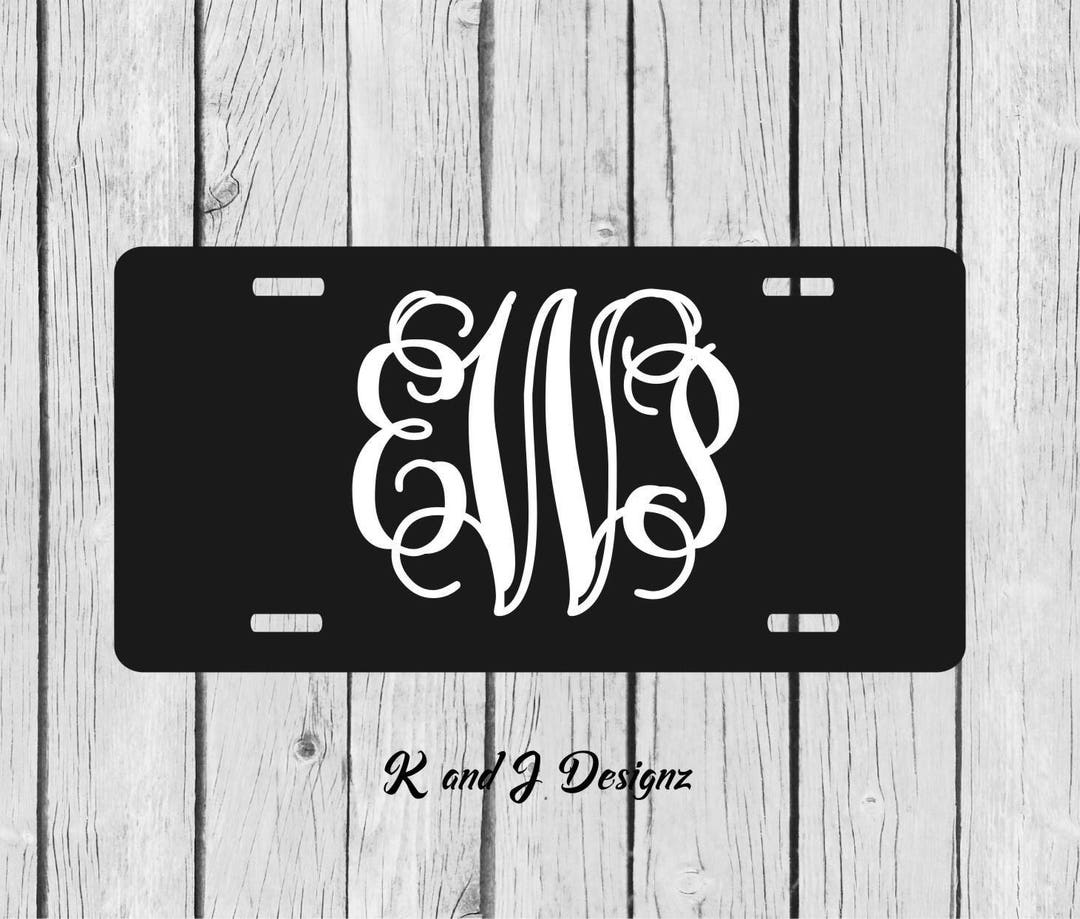 Front License Plate Front Car Tag Monogrammed Car Tag Girly Etsy