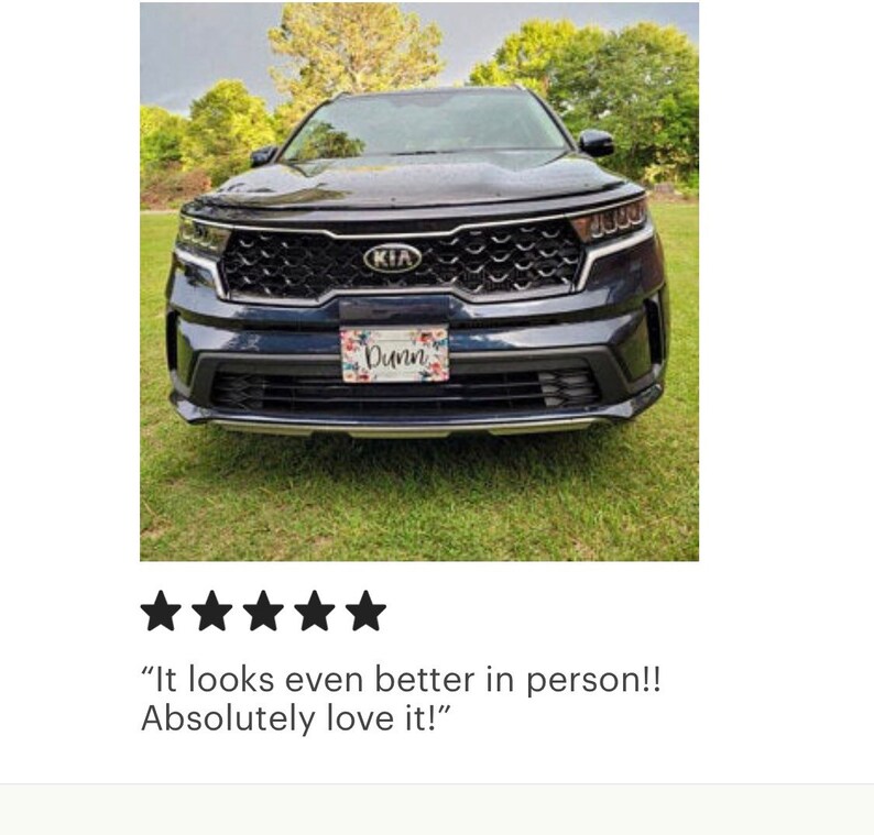 Floral Car Tag Floral License Plate Personalized Car Tag - Etsy