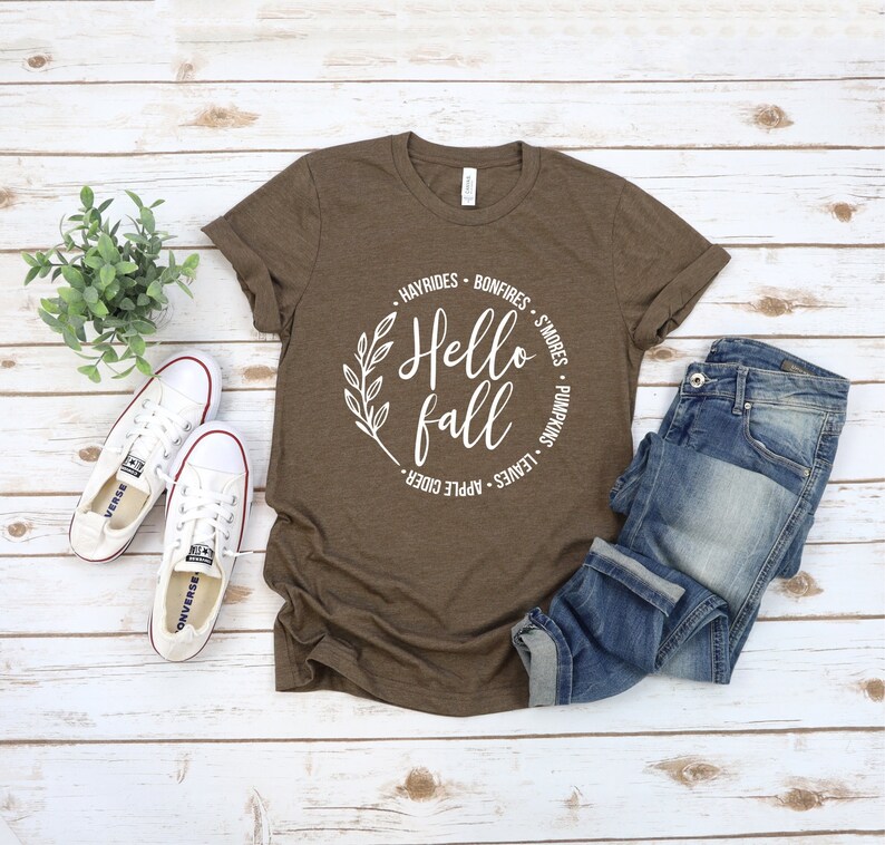 Hello Fall Shirt Fall Shirts Fall Time Shirt Welcome Fall | Etsy