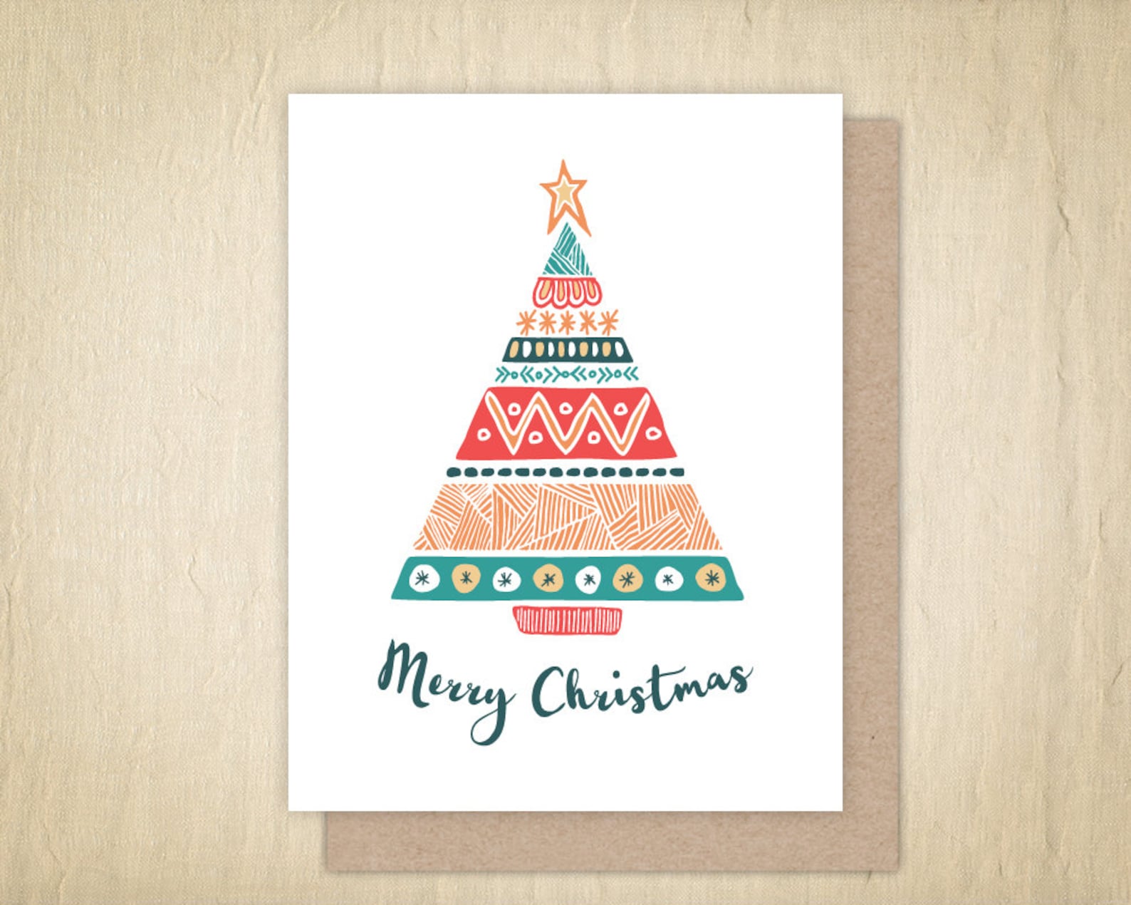 Merry Christmas Christmas Card Holiday Greeting Cards - Etsy
