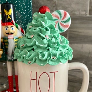 Faux Holiday Mug Topper Christmas Mug Topper Whipped Cream Mug Topper ...