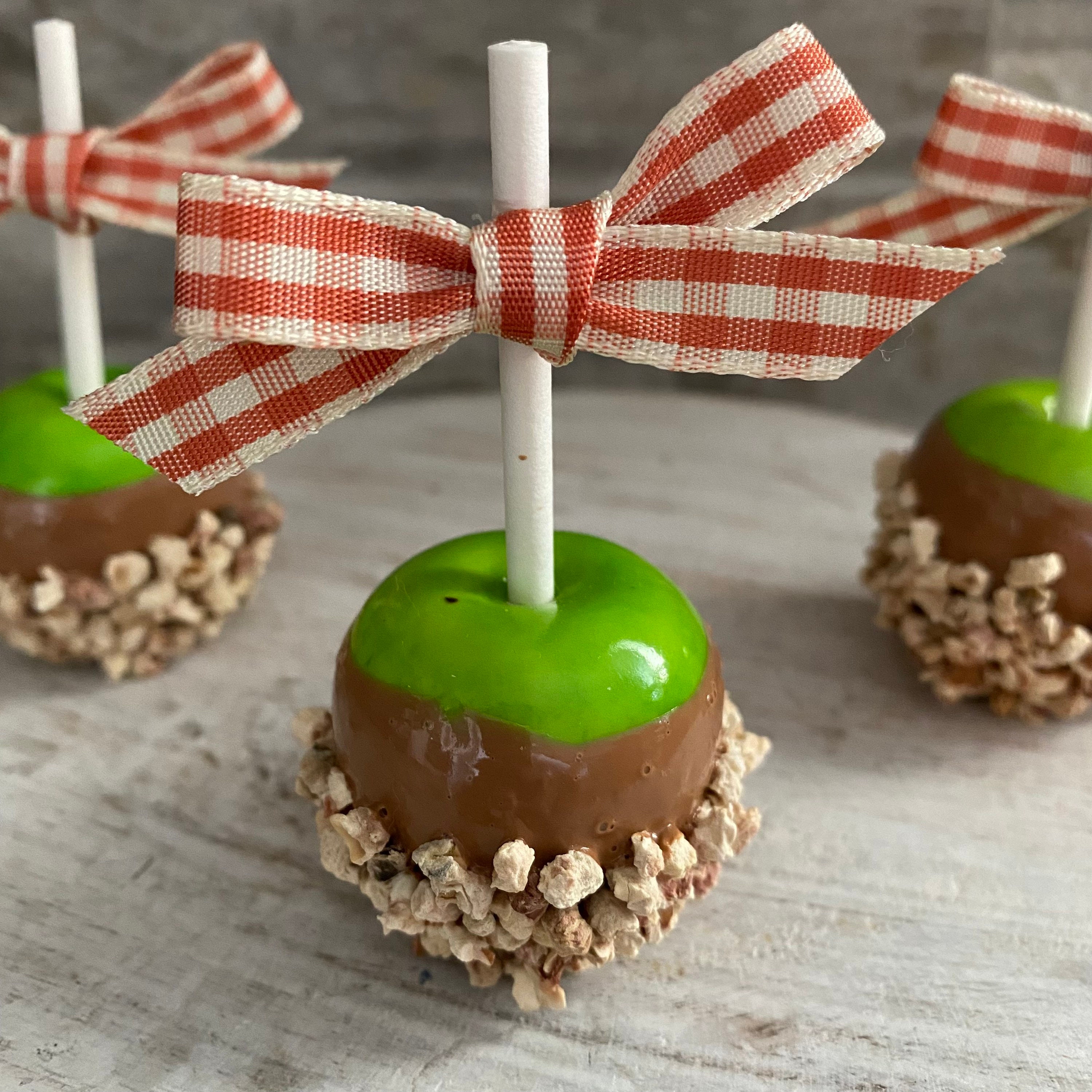 Set of 3 Mini Carmel Apples on a Stick Coffee Bar Decor - Etsy