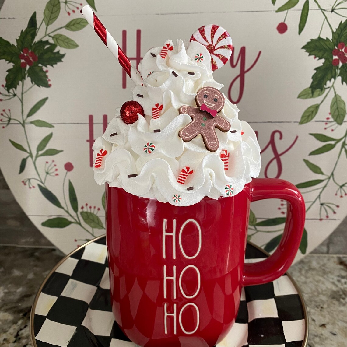 Gingerbread Marshmallow Mug Topper Tiered Tray Decor - Etsy