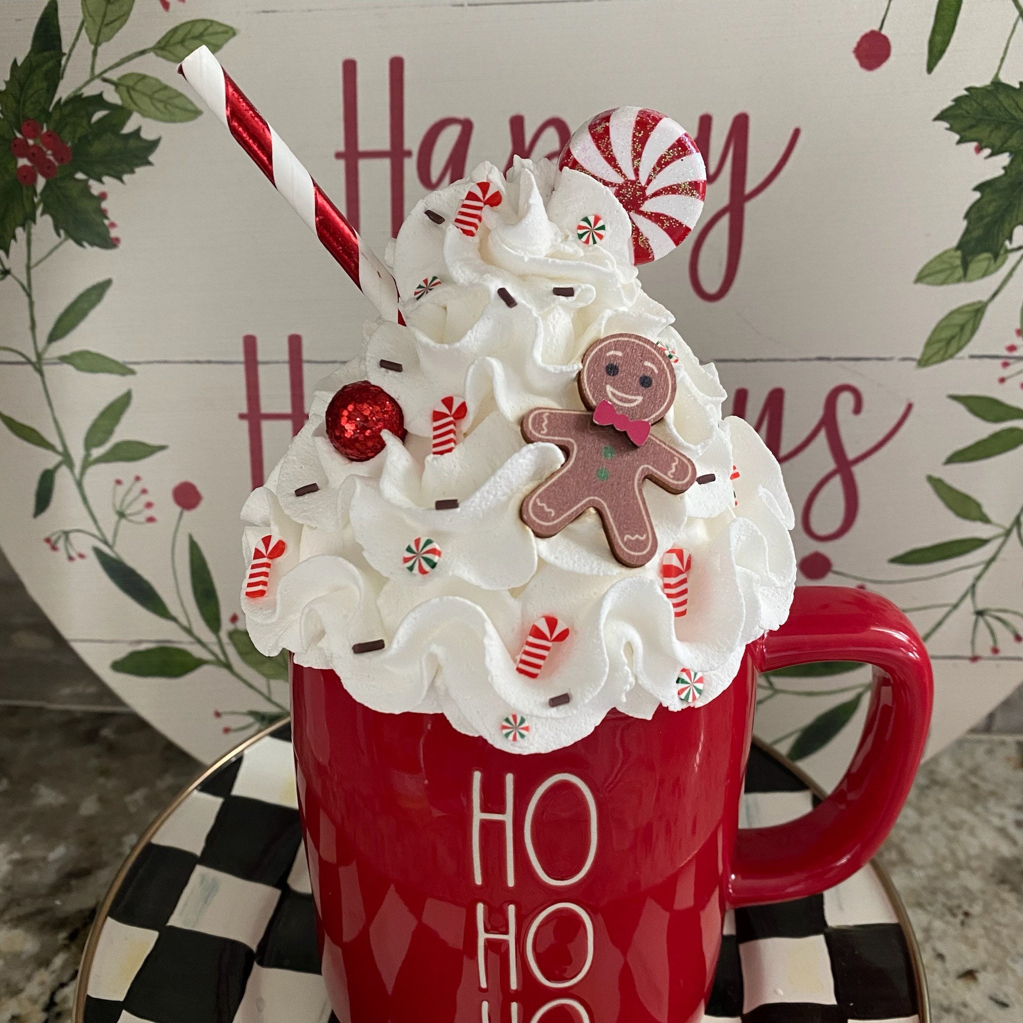Gingerbread Marshmallow Mug Topper Tiered Tray Decor - Etsy