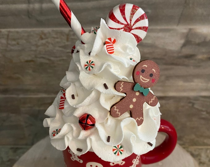 Gingerbread Marshmallow Mug Topper | Tiered Tray Decor | Christmas Mug ...