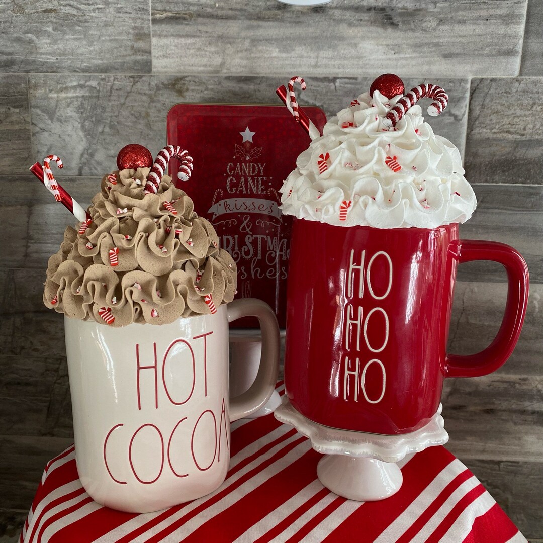 Rae Dunn/regular or Marshmallow/mini Candy Cane Mug Topper Faux Whipped ...