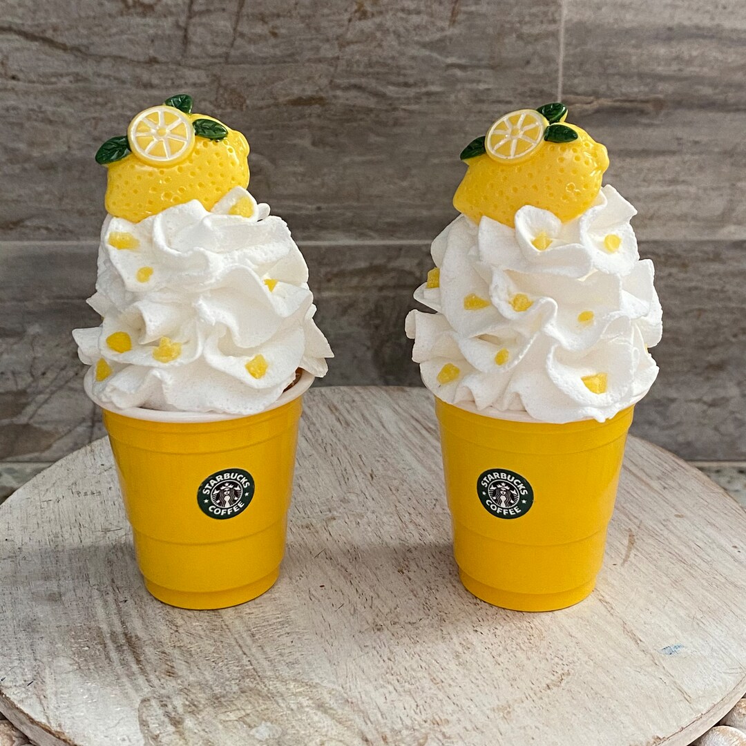 Set of 2 Starbucks Inspired Lemon Parfaits Fake Lemon Desserts Photo ...