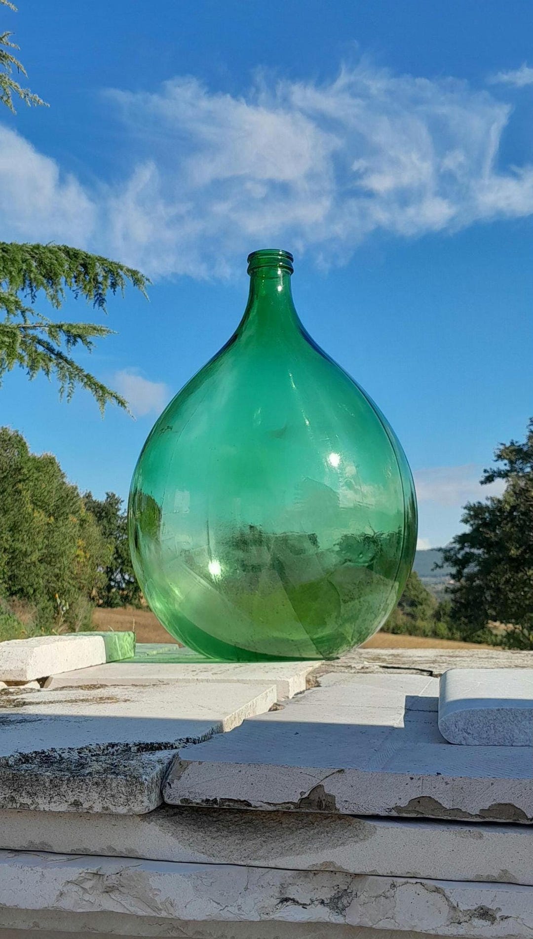 Vintage Italian Glass Giant Flagon, Big Bottle, Old 1950's, Vintage ...