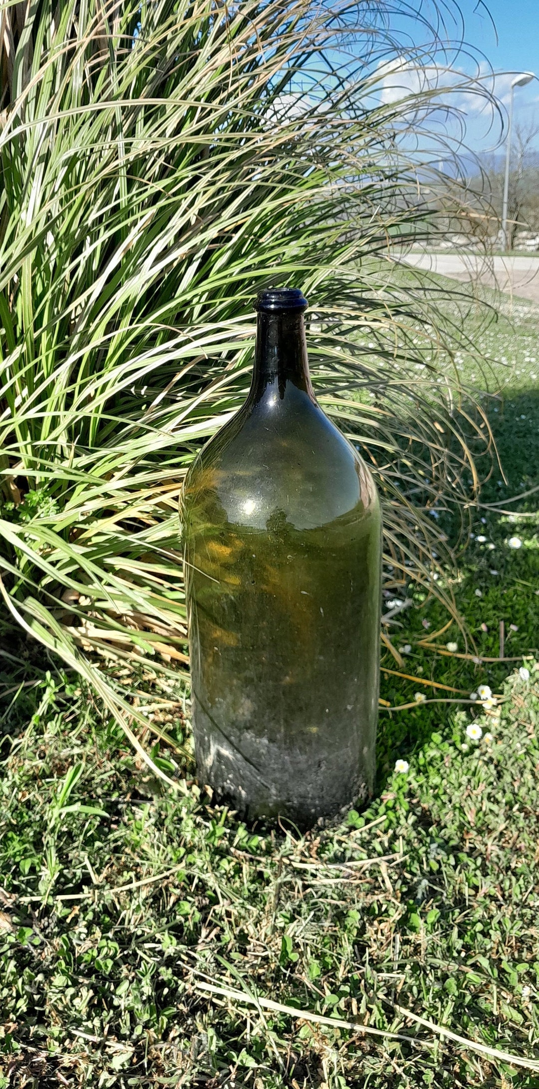 Old Italian Carboy Demijohn, Giant Bottle Blown Glass, Old Wine Bottle ...