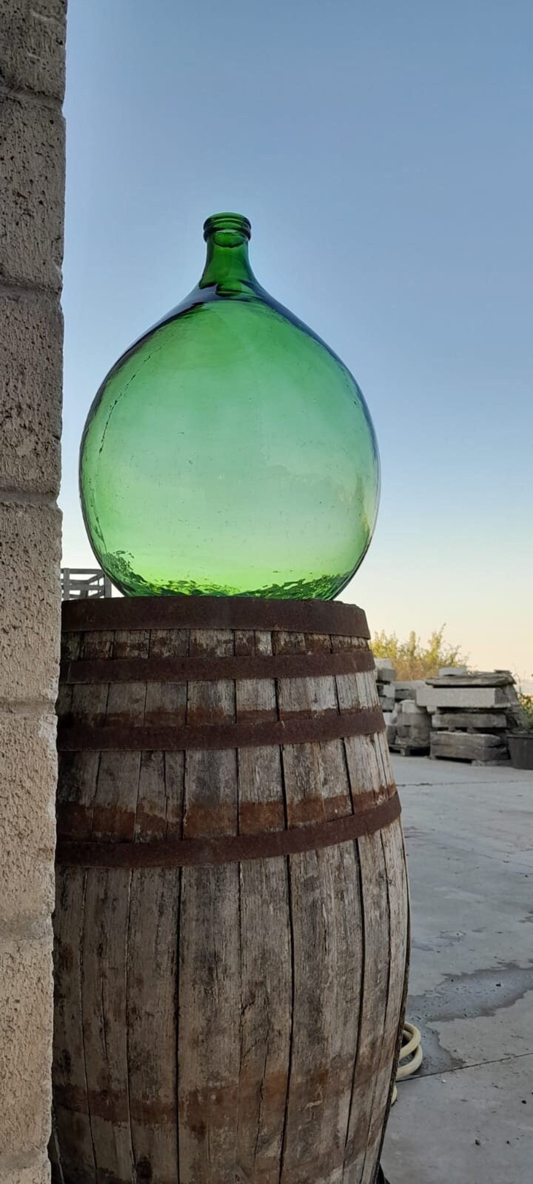 Vintage Italian Glass Giant Flagon, Big Bottle, Old 1950's, Vintage ...
