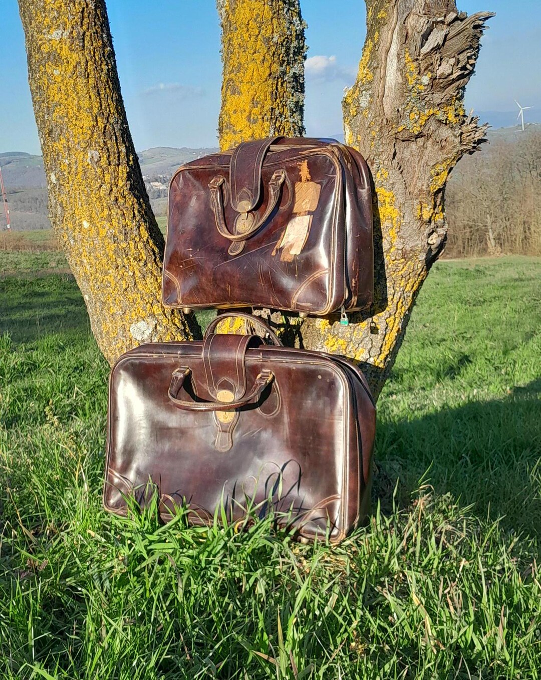 Vintage Travel Bag, Weekend Suitcase, Repro Leather Saddlebag, Grip Bag ...