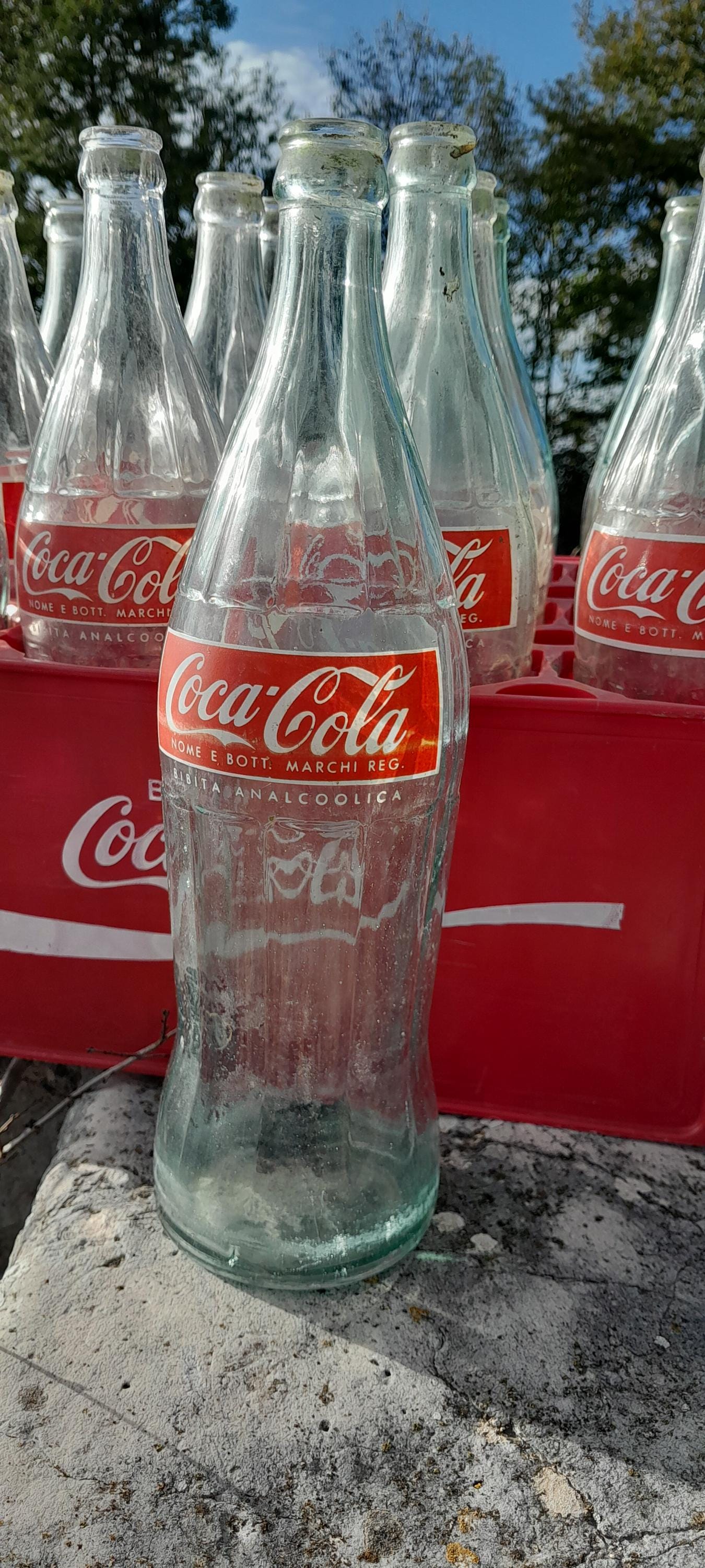 17" Collectible Coca-cola 1 Liter Glass Bottles and Basket, Plastic ...