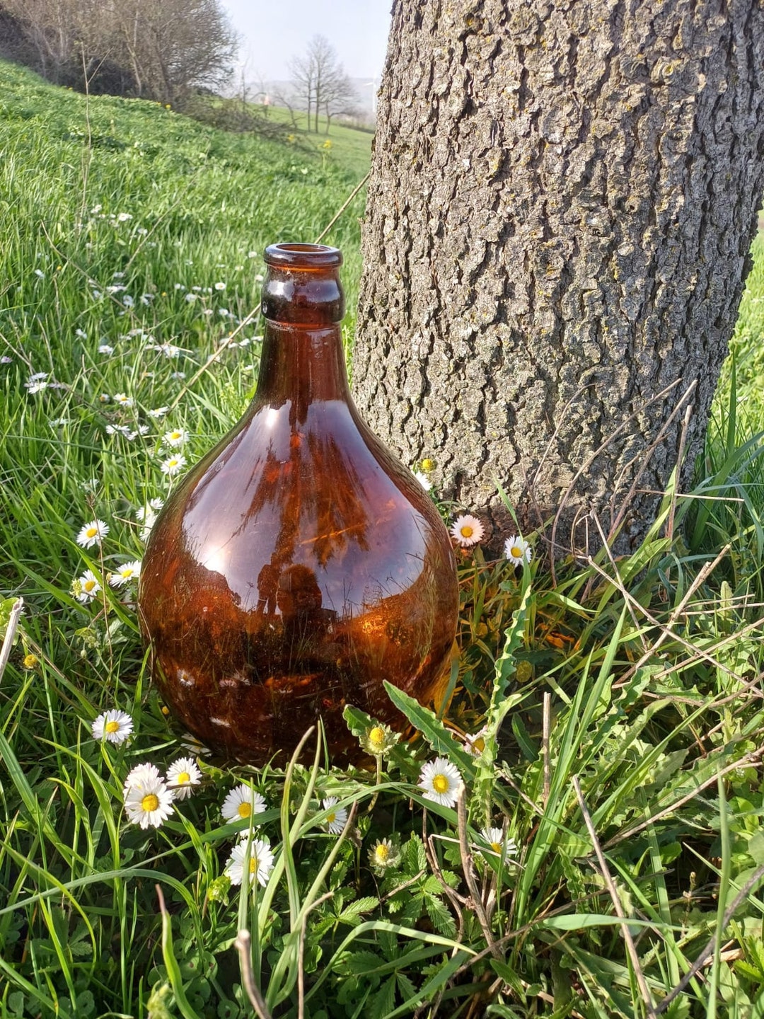 Vintage Brown Amber Little Demijohn, 5 Liters Wine Flagon - Etsy