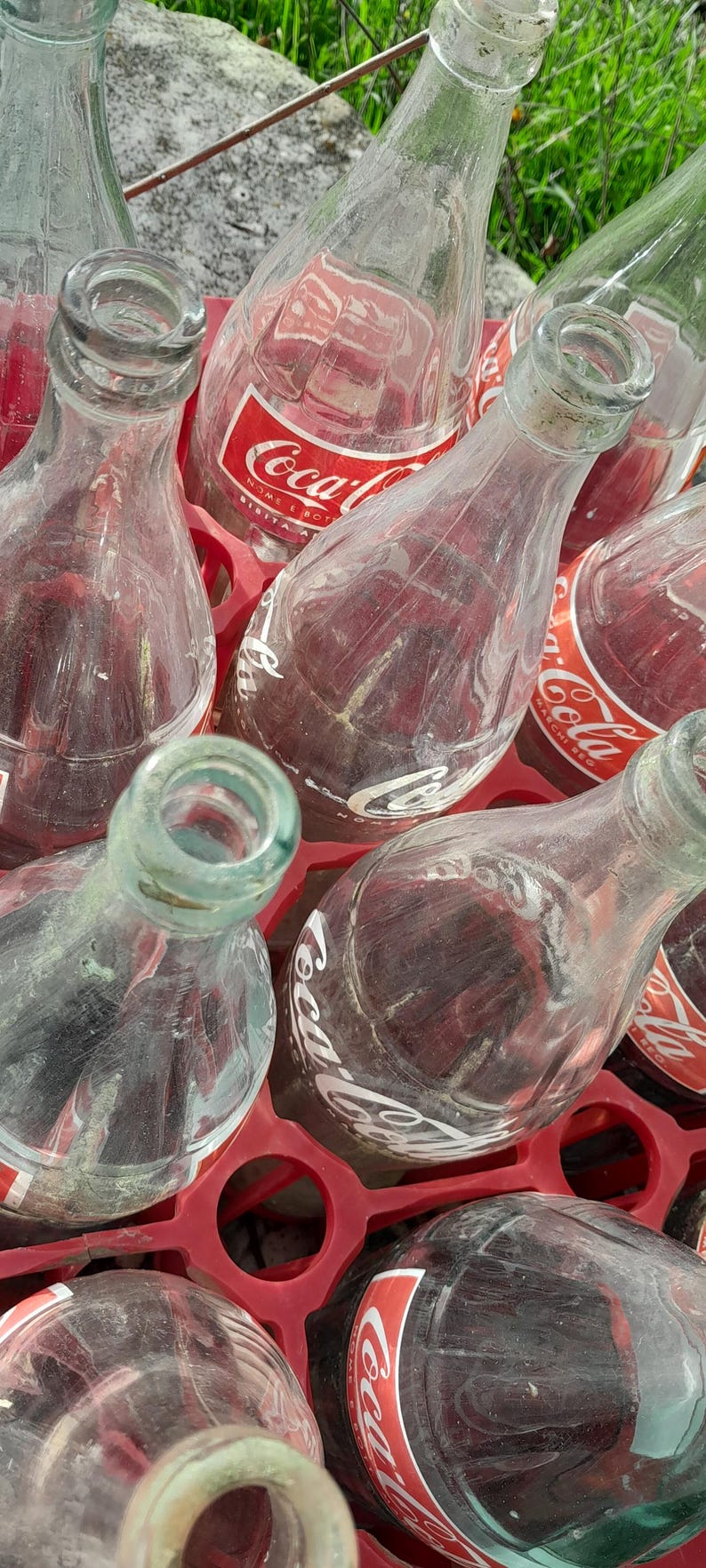 17" Collectible Coca-cola 1 Liter Glass Bottles and Basket, Plastic ...