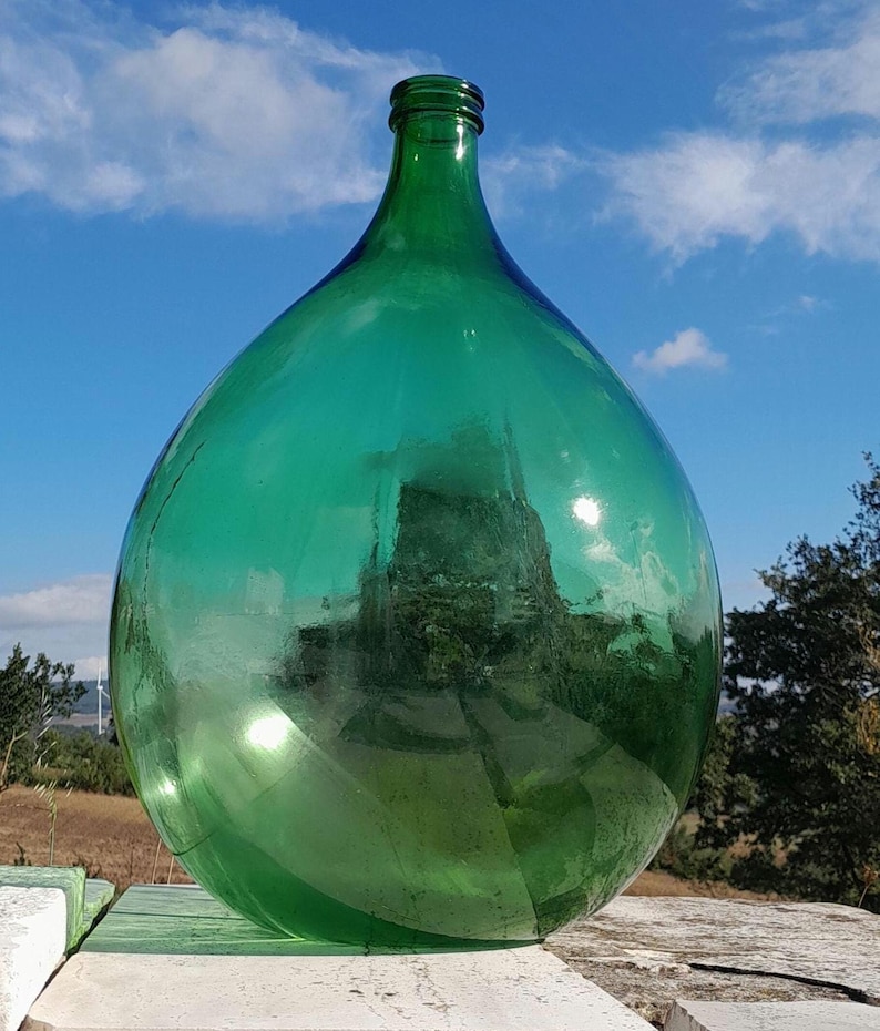 Vintage Italian Glass Giant Flagon, Big Bottle, Old 1950's, Vintage ...