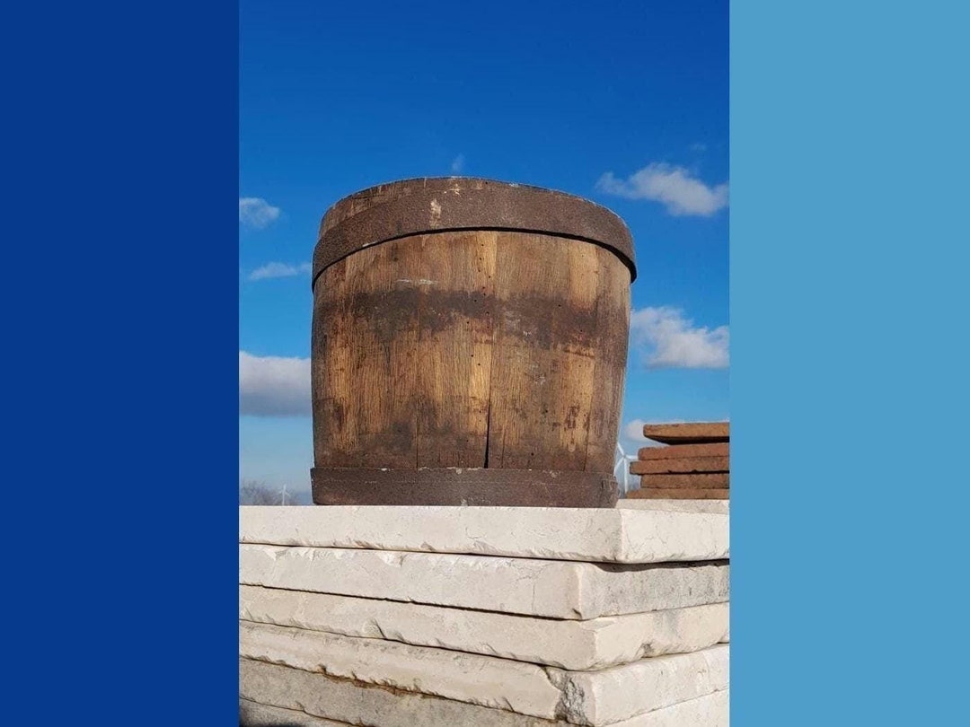 12" Old Wooden Tub, Basin, Wooden Barrel, Handmade Wooden Tub With ...