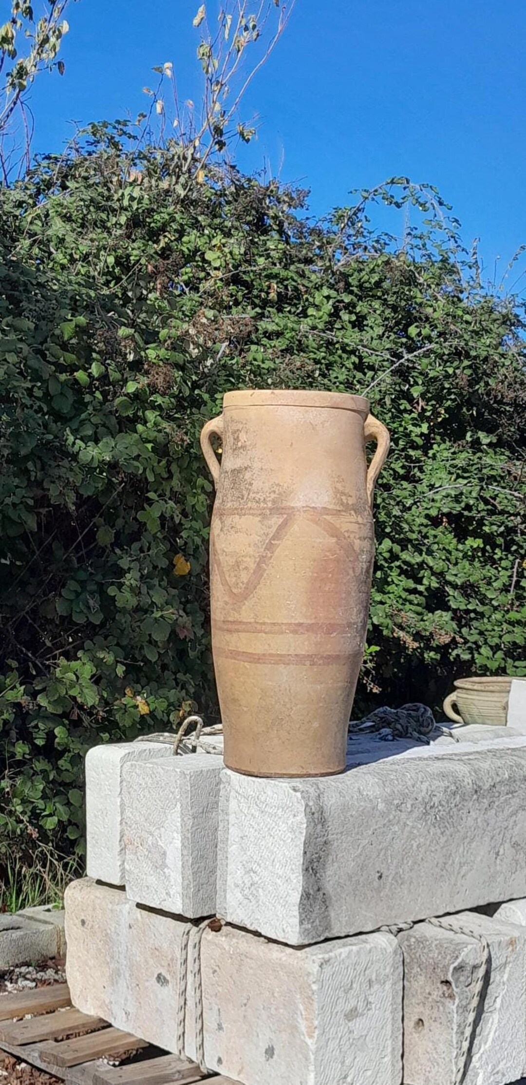 26 Old Terracotta Water Jar, Earthenware Jug, Clay Tall Vase Two ...