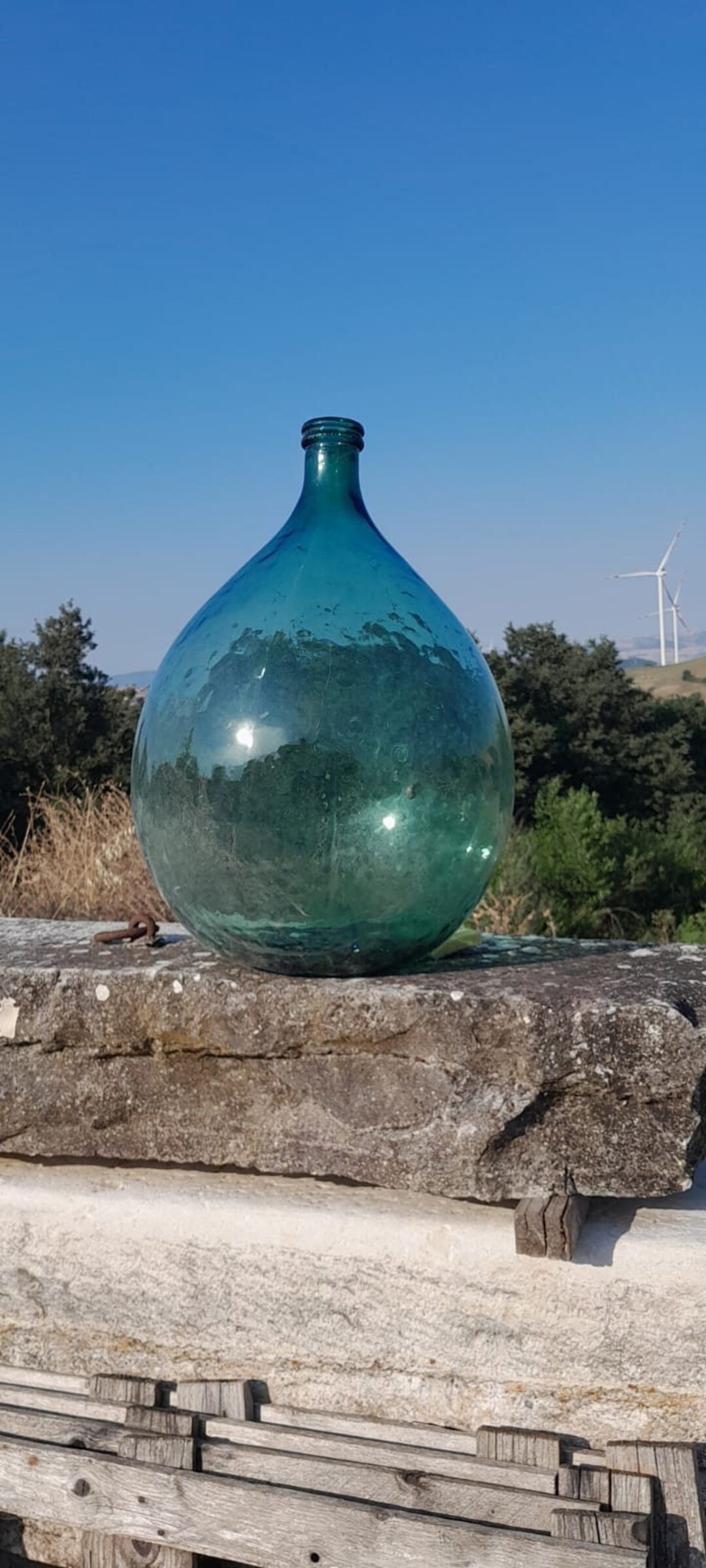 Dark Green Water, Water Green Glass Demijohn, Big Bottle, Wine Storing ...