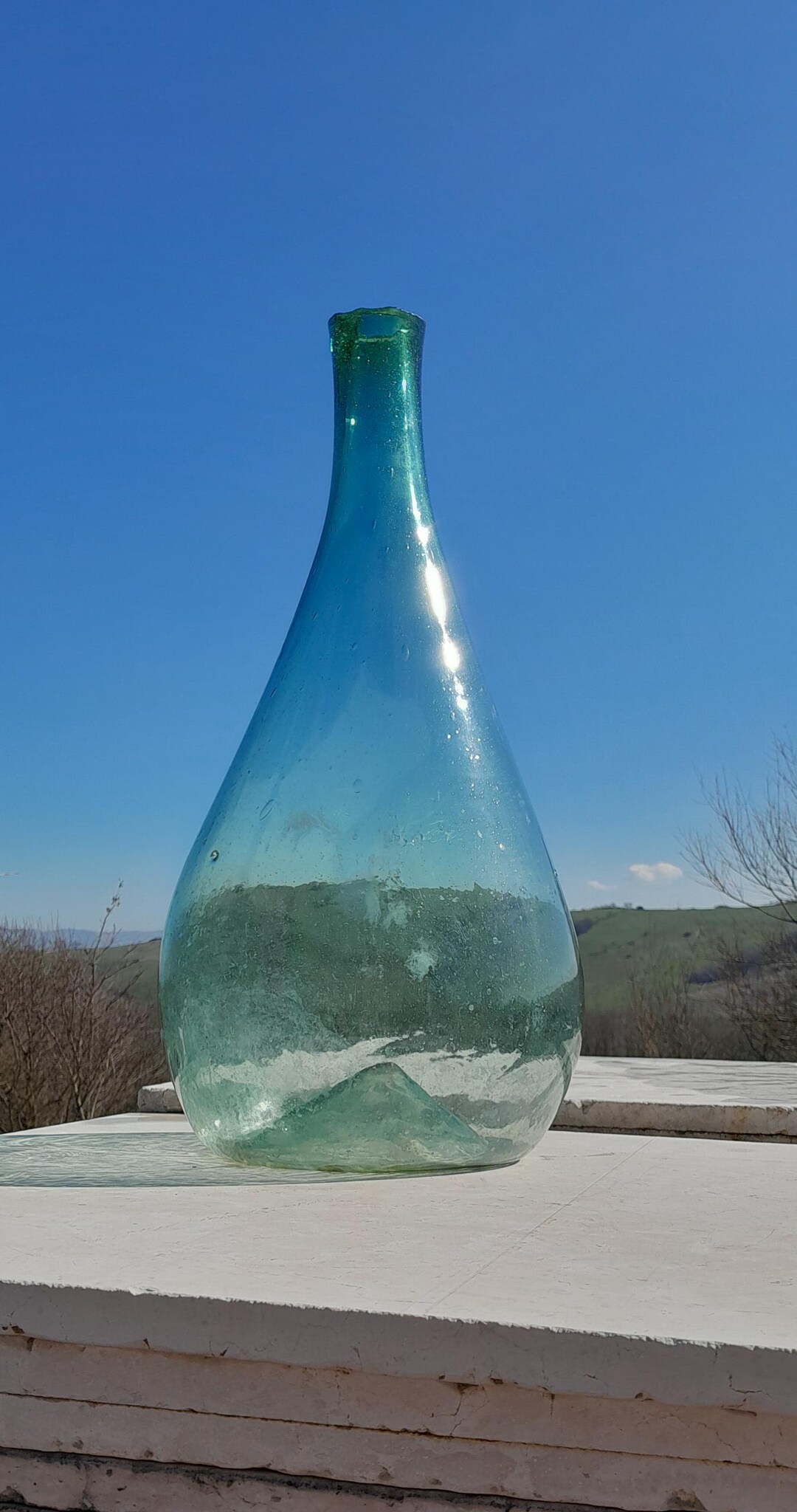 Antique Italian Blown Glass Flagon, Drop Vase, Decanting Flask, Big ...
