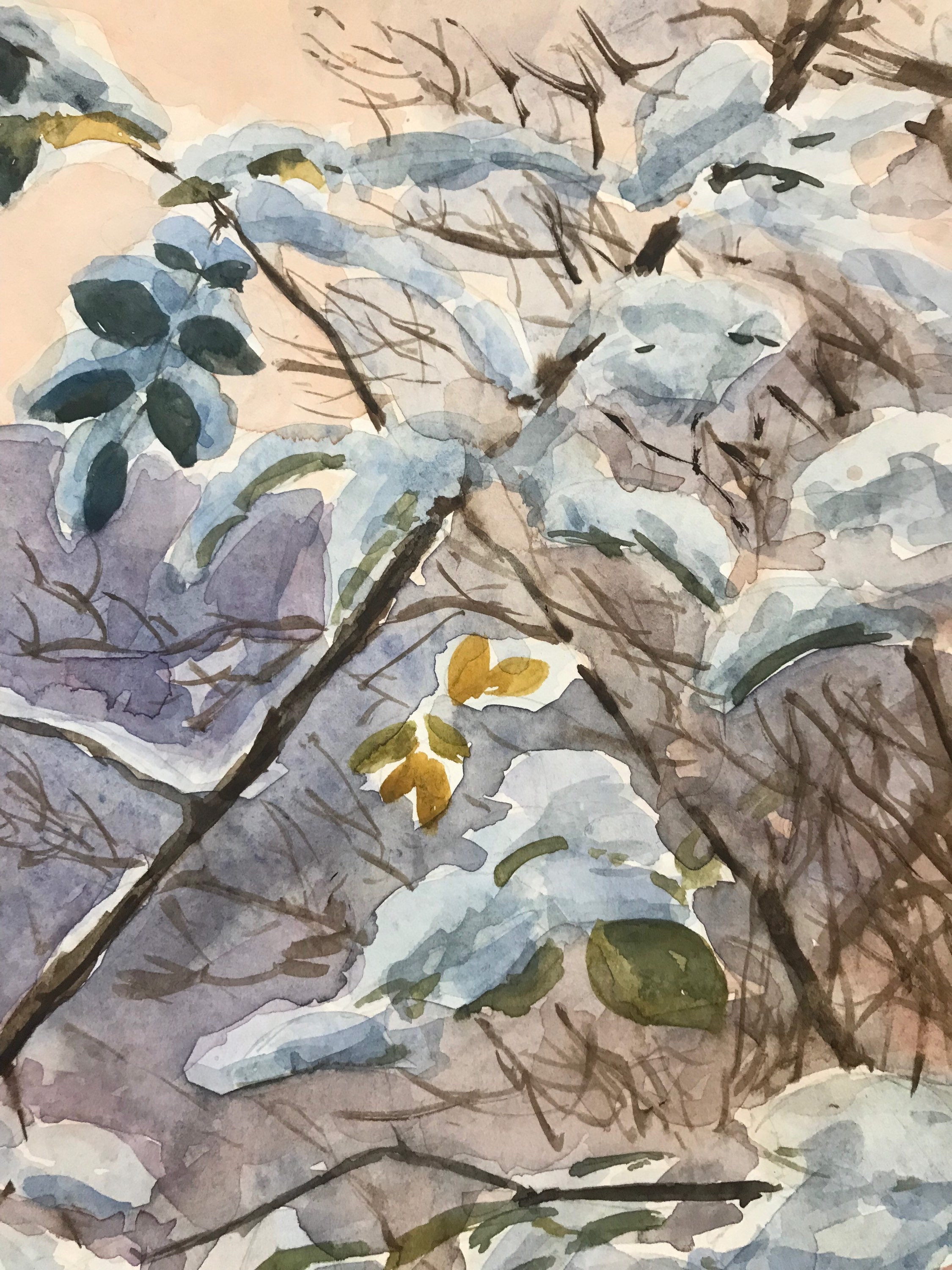 First Snow (original Watercolor Painting, Winter Landscape) - Etsy
