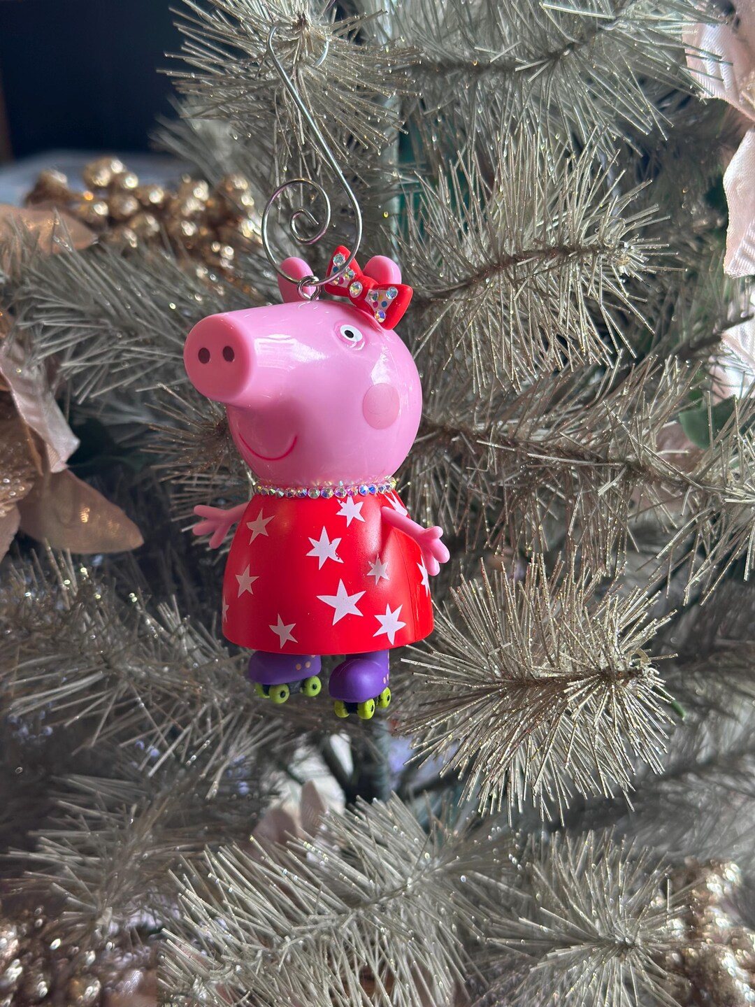 Peppa Pig Inspired Roller Skating Ornament - Etsy