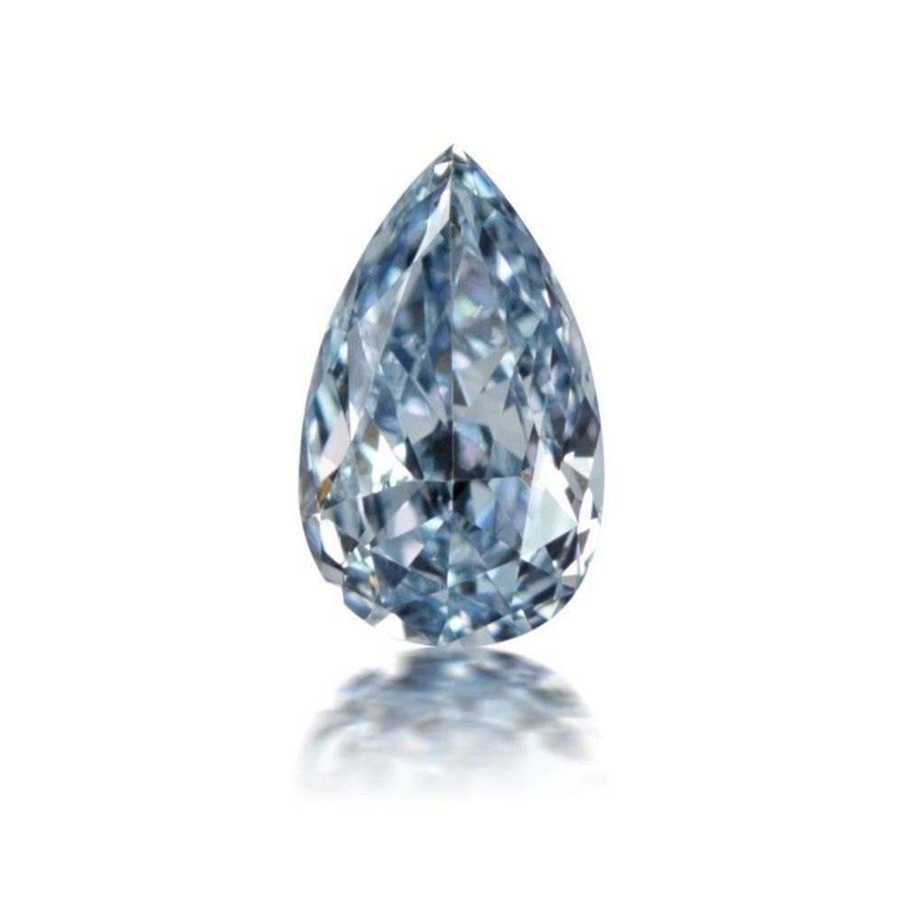 Blue Diamond - 0.24ct Natural Loose Fancy Blue Color Gia Pear Shape Si2 ...