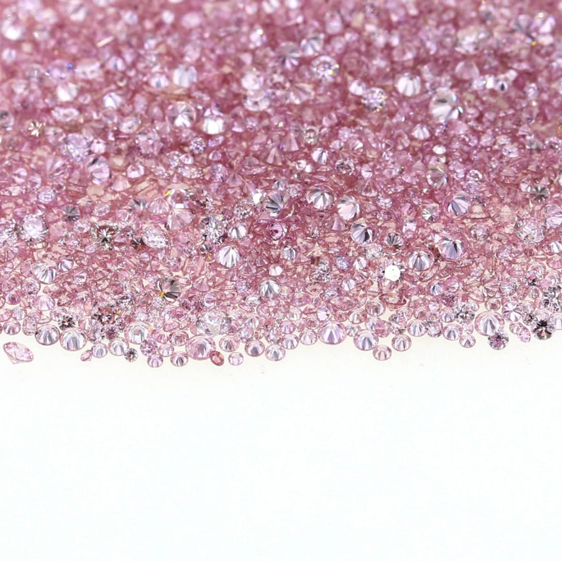 Natural Fancy Light Pink 0.002 Ct to 0.08 Ct Round Cut Diamonds Parcel ...