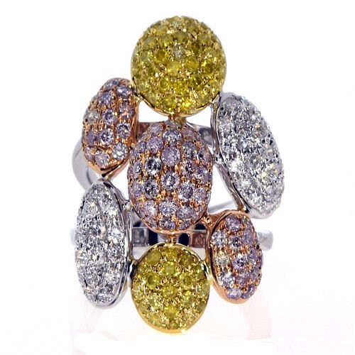 Real 2.44ct Natural Fancy Pink & Yellow Diamonds Engagement Ring 18k ... Real 2.44ct Natural Fancy Pink & Yellow Diamonds Engagement Ring 18k ...