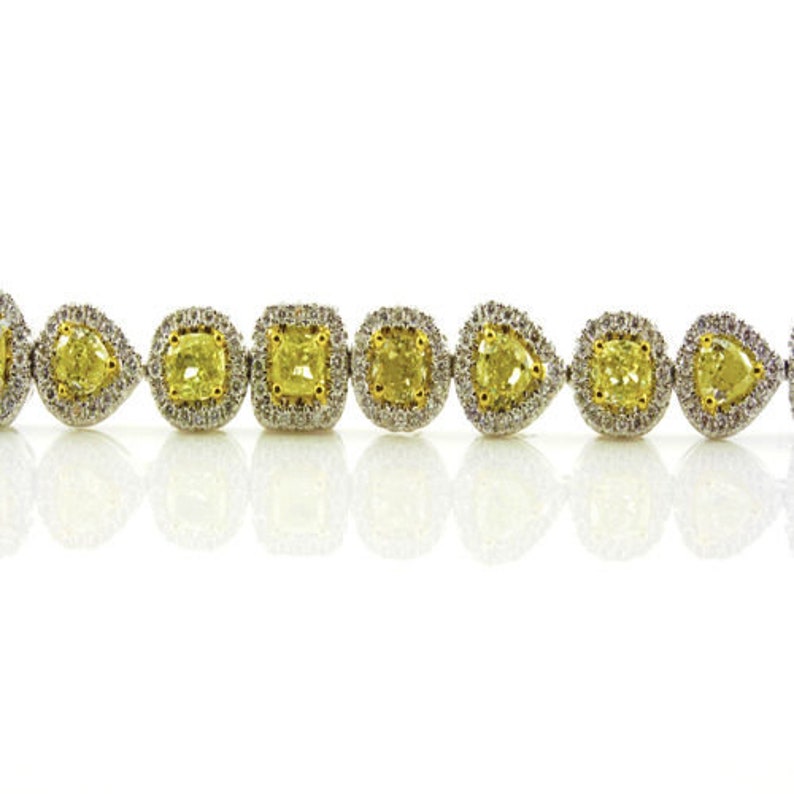 Yellow Diamonds - Bracelet 13.53ct Natural Fancy Yellow 18k 23 Grams ...