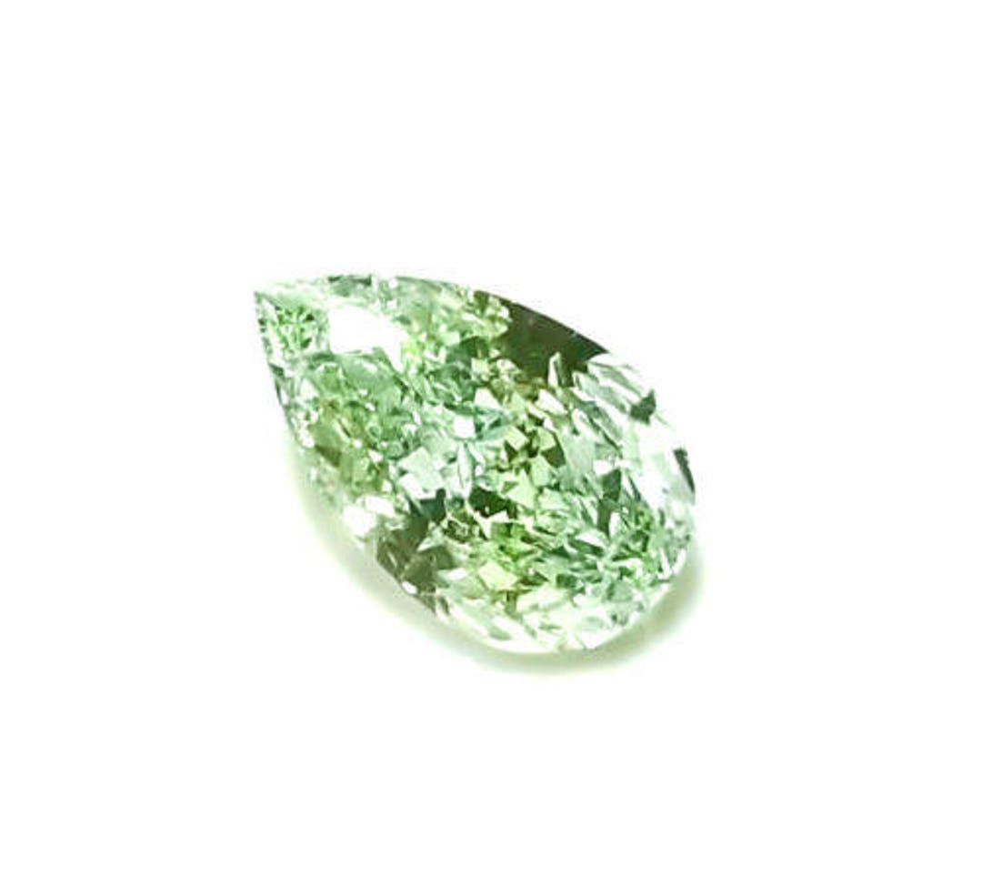 0.42ct Green Diamond - Natural Loose Fancy Light Green Color Gia Pear ...