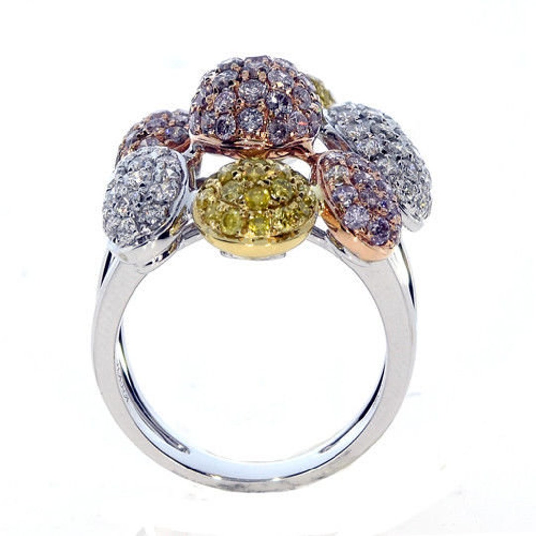 Real 2.44ct Natural Fancy Pink & Yellow Diamonds Engagement Ring 18k ... Real 2.44ct Natural Fancy Pink & Yellow Diamonds Engagement Ring 18k ...