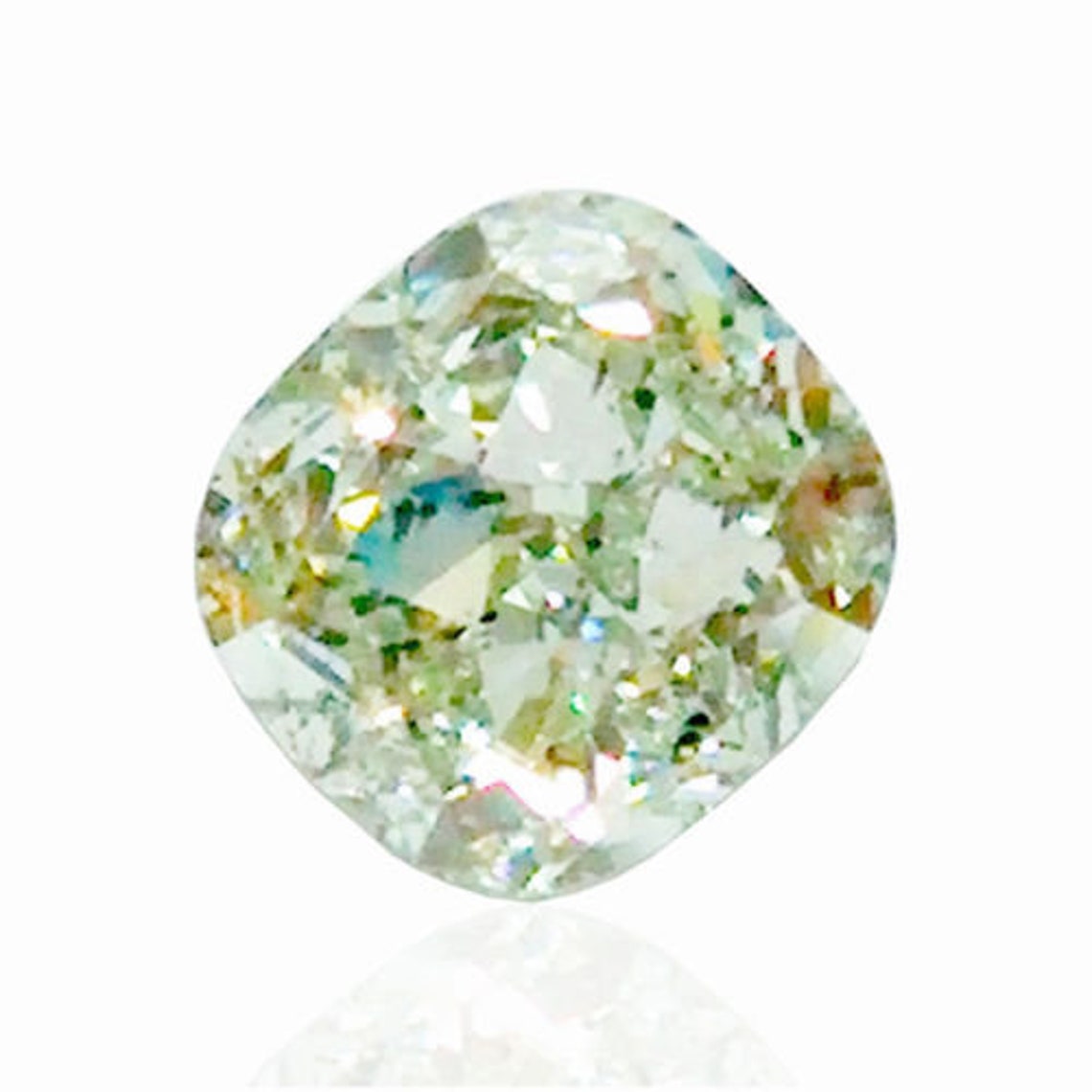 0.42ct Green Diamond Natural Loose Fancy Light Green Diamond Cushion ...