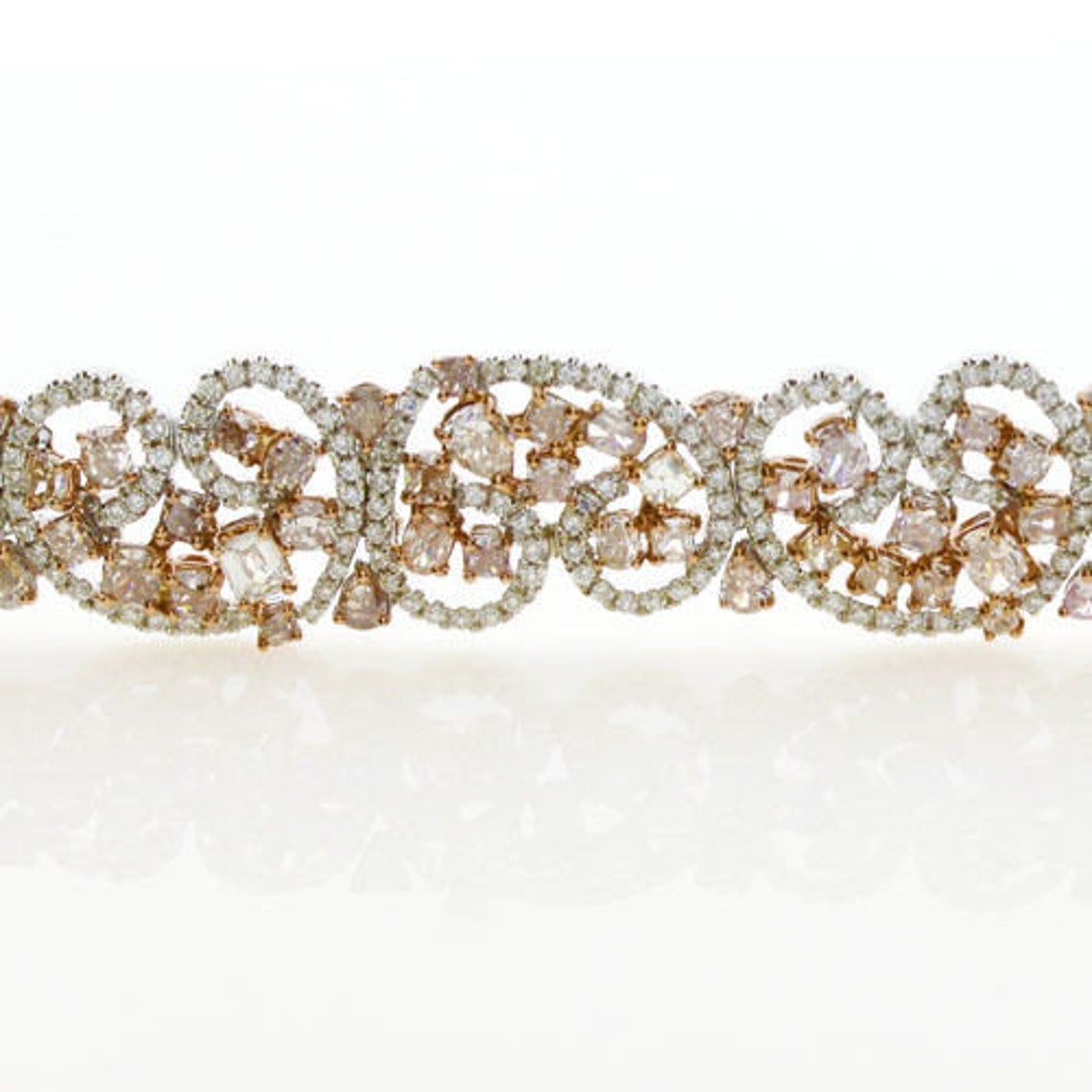 Pink Diamonds Bracelet 15.5ct Natural Fancy Pink Mix Color | Etsy