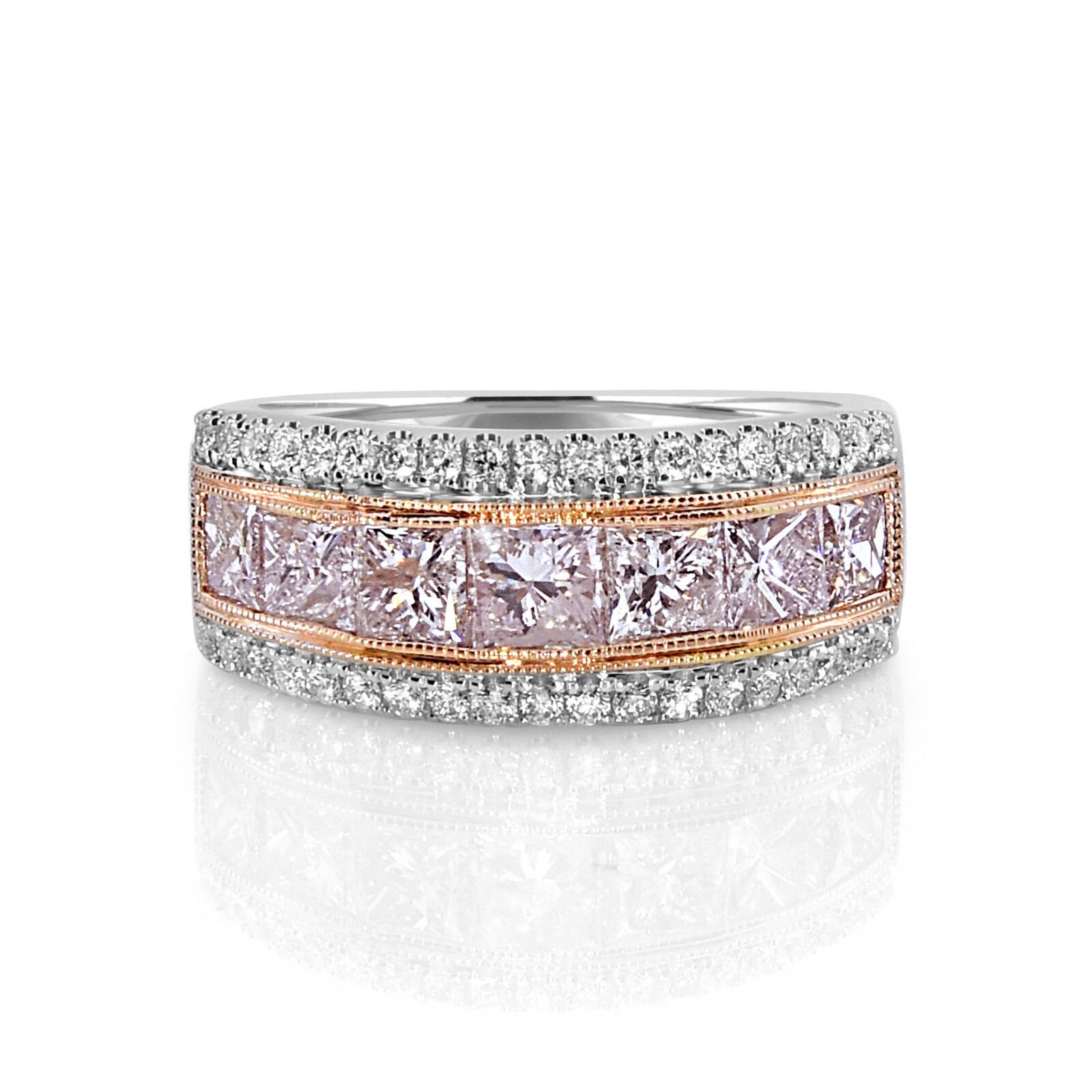 Real 2.56ct Natural Fancy Pink Diamond Engagement Ring 18k Solid Gold ...