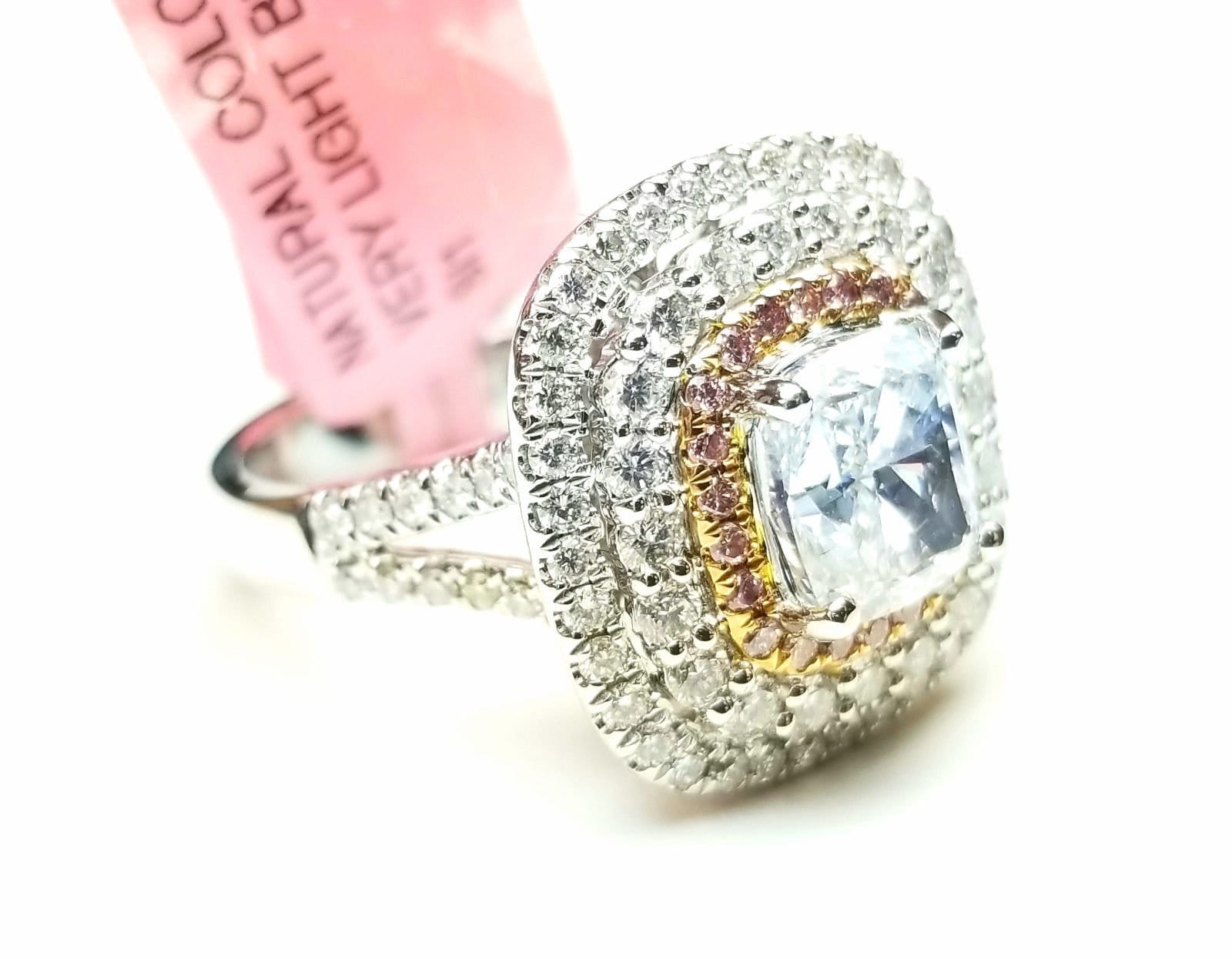 Real 2.73ct Natural Fancy Light Blue & Pink Diamonds - Etsy