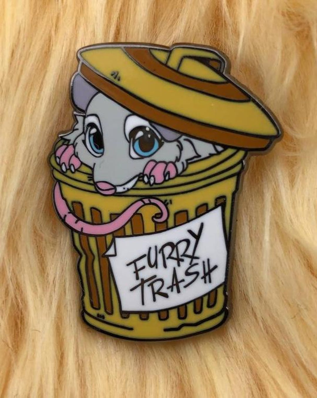 Fursona Pin Furry Trash Rat Recolor Gold - Etsy