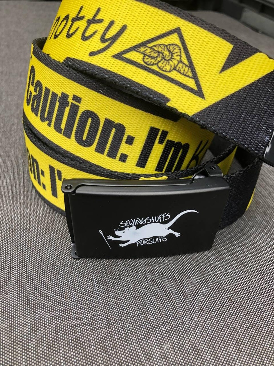 Canvas Belt- Caution - Etsy
