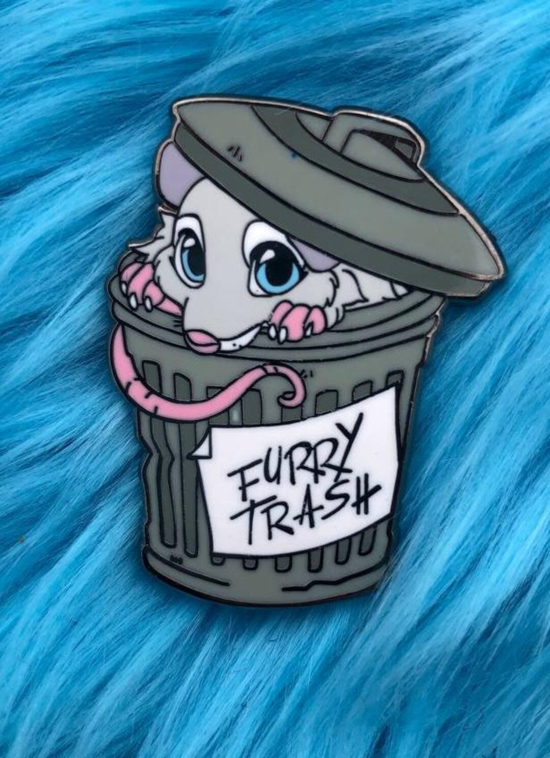 Fursona Pin Furry Trash Rat Recolor Silver - Etsy