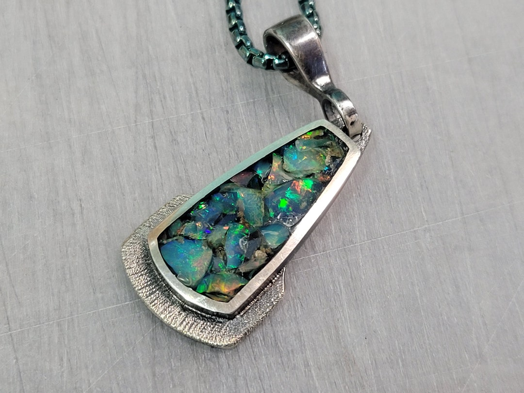 Silver Inlaid With Opal - Etsy