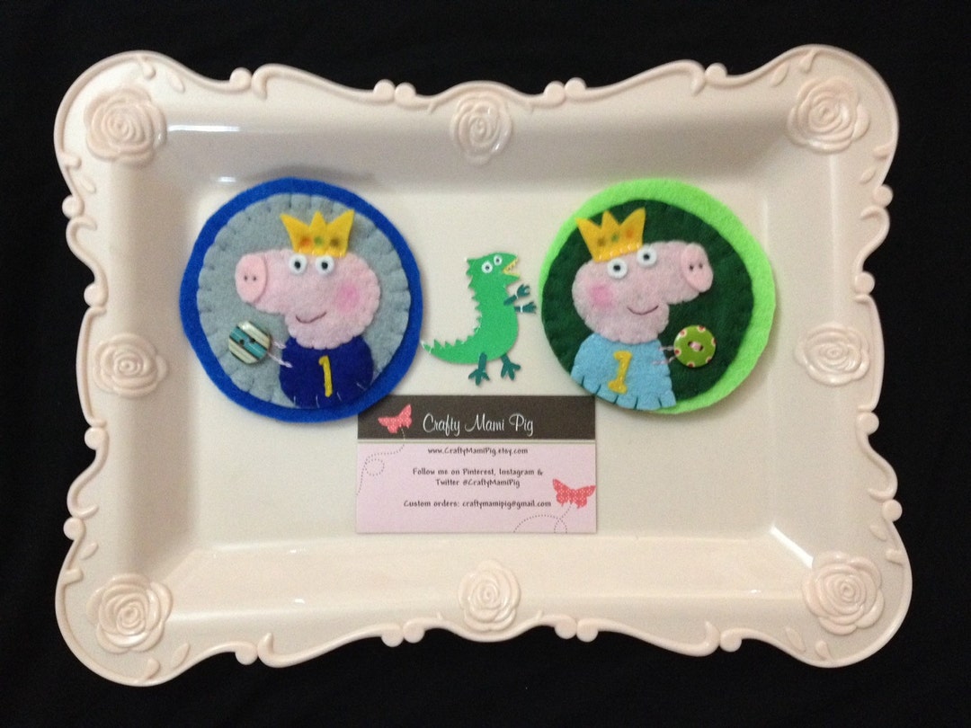 Prince George Pig Party Game Prize or 1st Birthday Felt Badge With ...