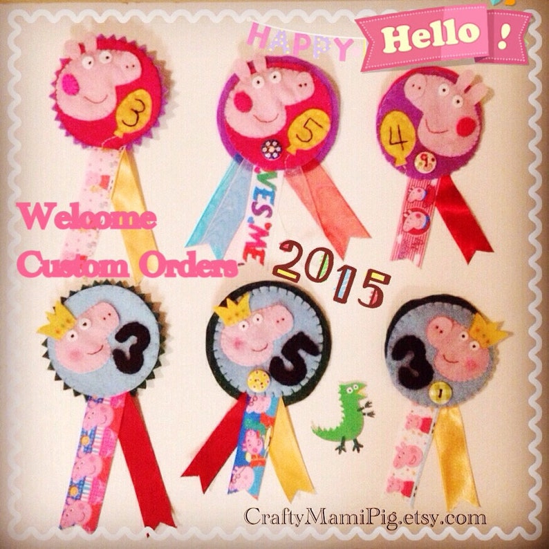 Prince George Pig Party Game Prize or 1st Birthday Felt Badge With ...